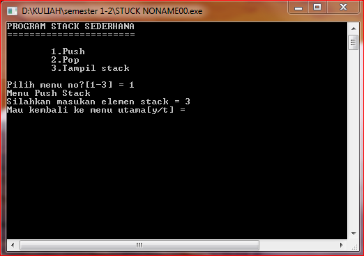 Tukang Coding: Contoh Program STACK(Tumpukan) c++
