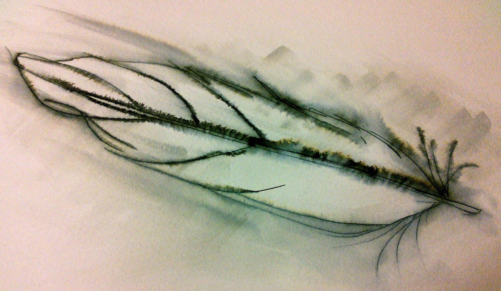Create A Drawing A Day: Feather in ink