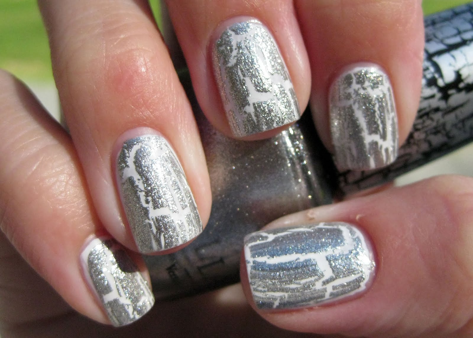 The Nail Network: OPI Silver Shatter over White