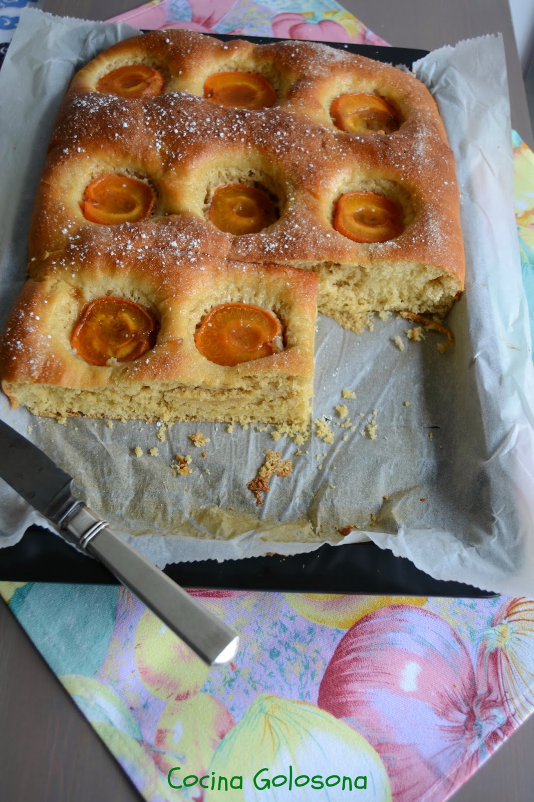 COCINA GOLOSONA: COCA DE PATATA CON ALBARICOQUES