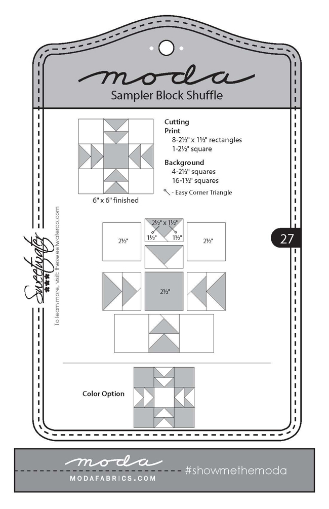 Fort Worth Fabric Studio: Moda Sampler Block Shuffle {Block 27}