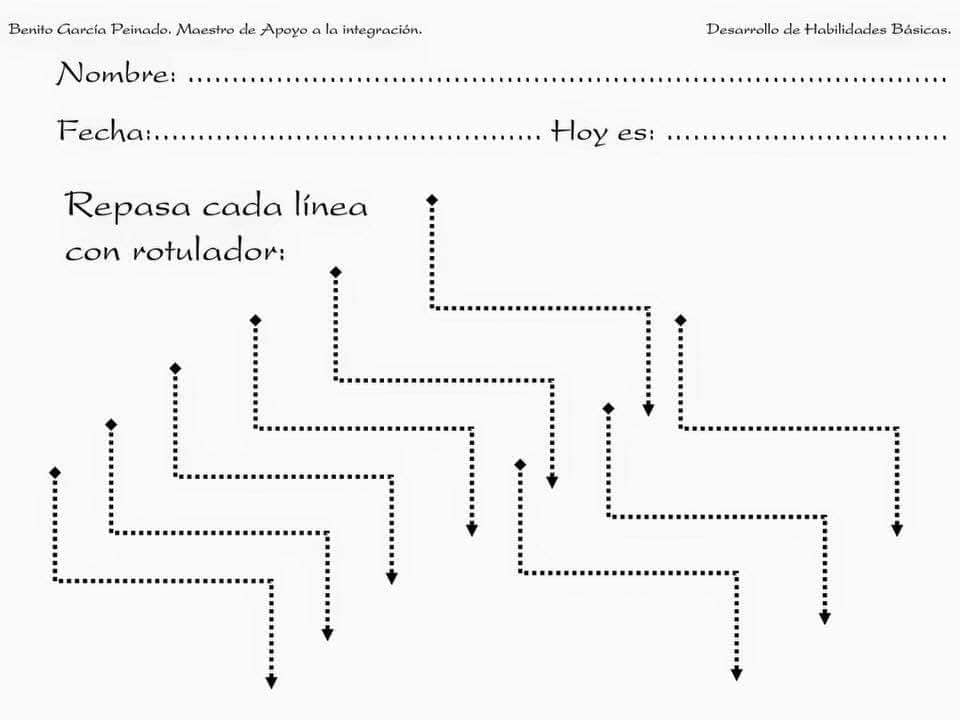 ejercicios con lineas punteadas para repasar. | Hazlo tu mismo