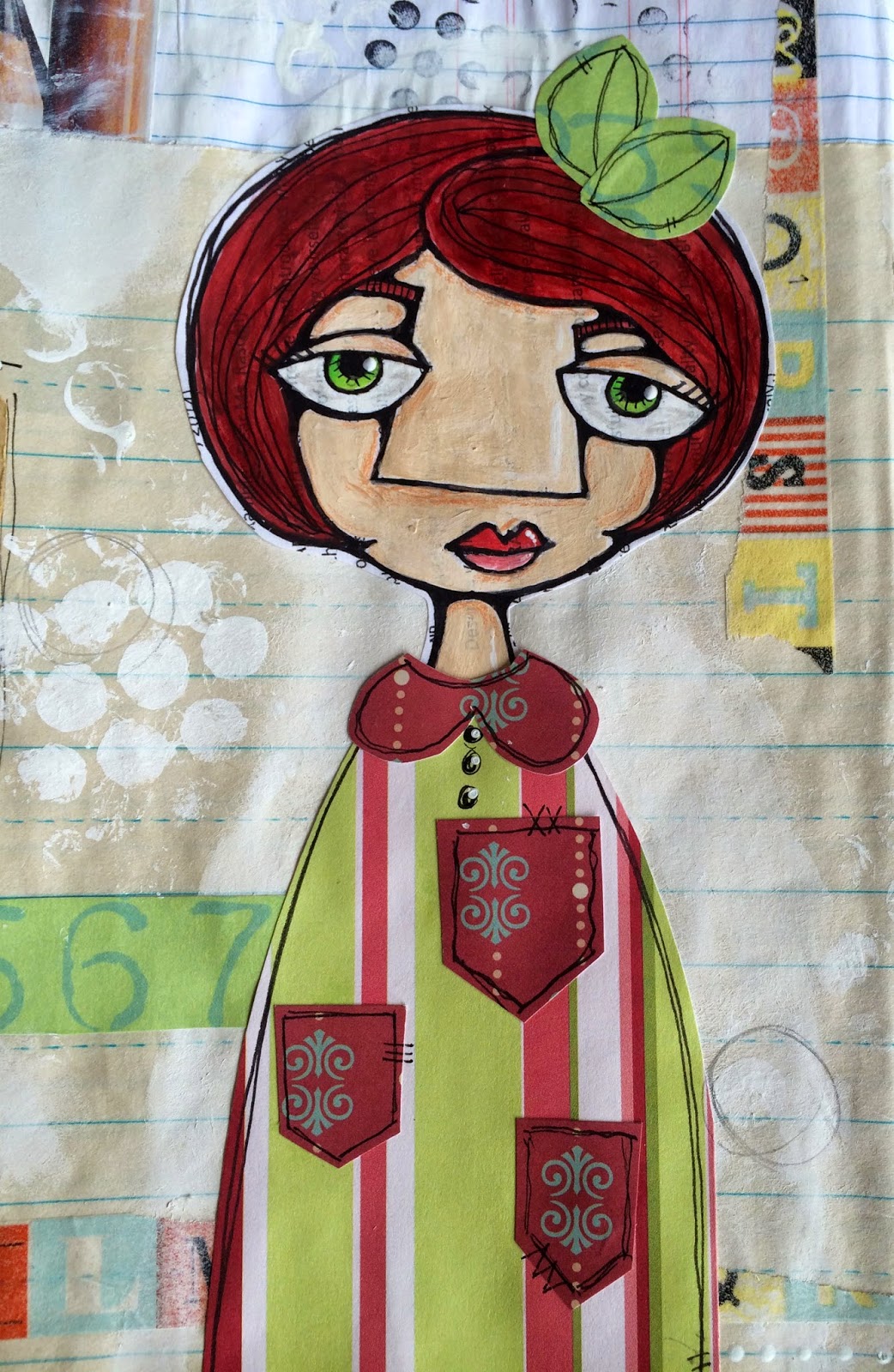 T. Matthews Fine Art: Art Journal Page 9/16/14 - Apple Girl