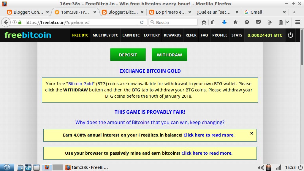 Lo primero es freebitco.in
