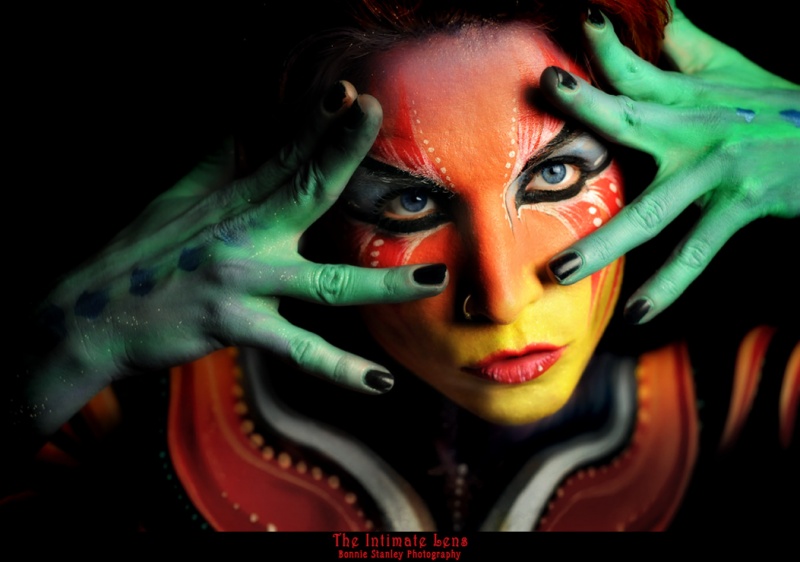 creative body paint art: color