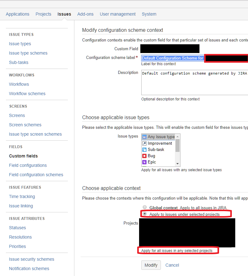 Making A Custom Field Mandatory For A Specific Project In Jira