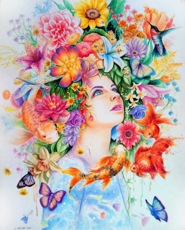 VOTRE ART: Colorful Mixed Media Drawings by Callie Fink