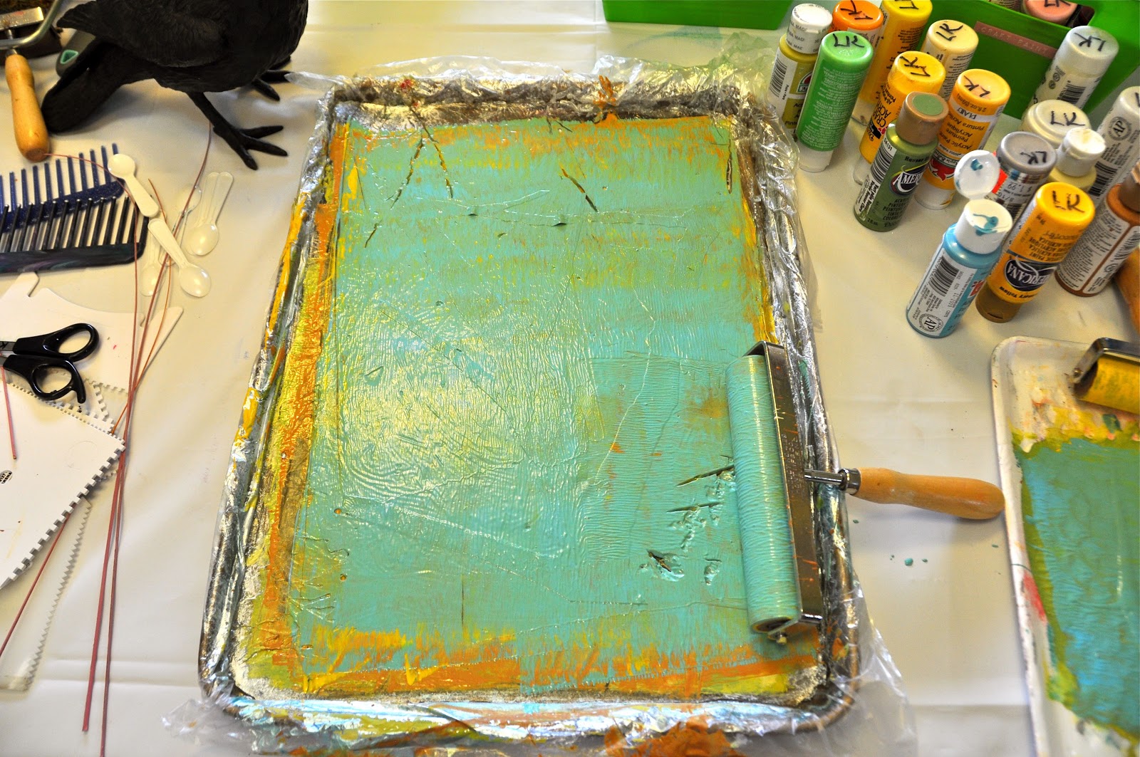 LuAnn Kessi: Jello Printing on Black.....Play Day 2