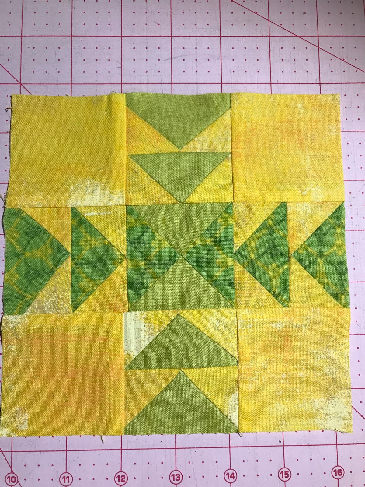 July Color Challenge Block - Yellow Green