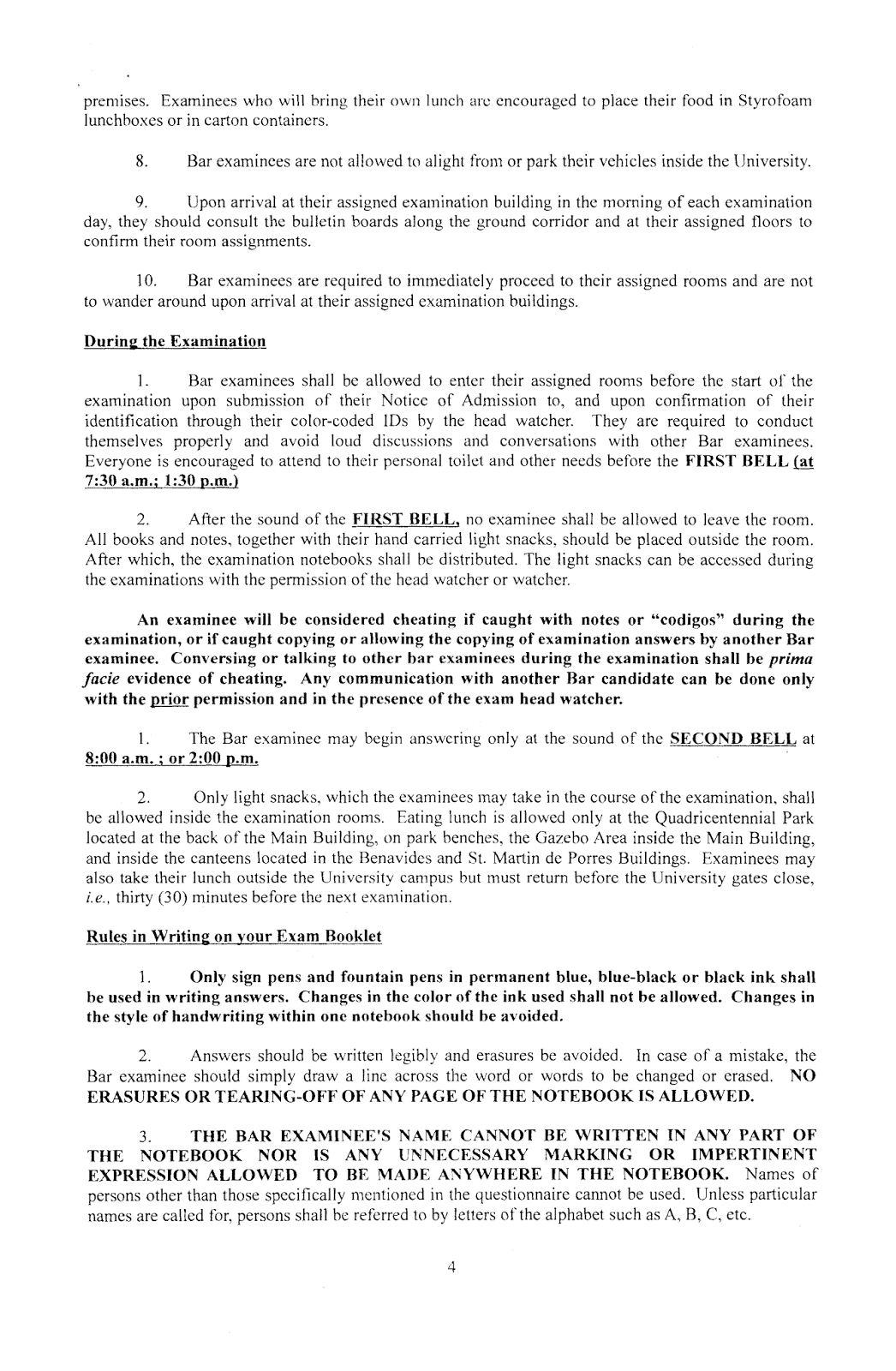 2017 Guide to Bar Examinations