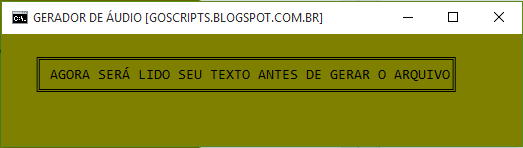 Batch Para Ler Texto e salvar em arquivo áudio (wav) - Go Scripts