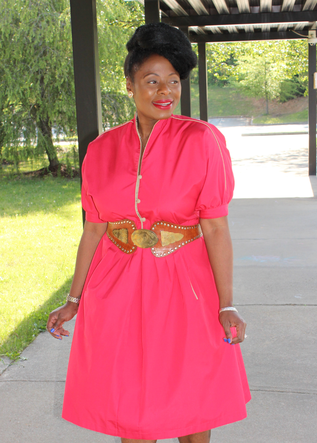 JustJewels4U: Vintage and Thrift: Pink Retro Vintage Dress