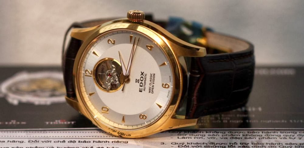 Đồng hồ Edox: Đồng hồ EDOX Automatic Gold PVD Open Vision