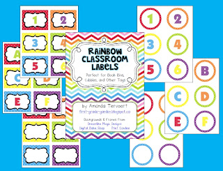 First Grade Garden: Rainbow Classroom Labels