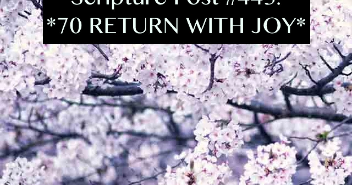 Scripture Post #443: *70 RETURN WITH JOY*