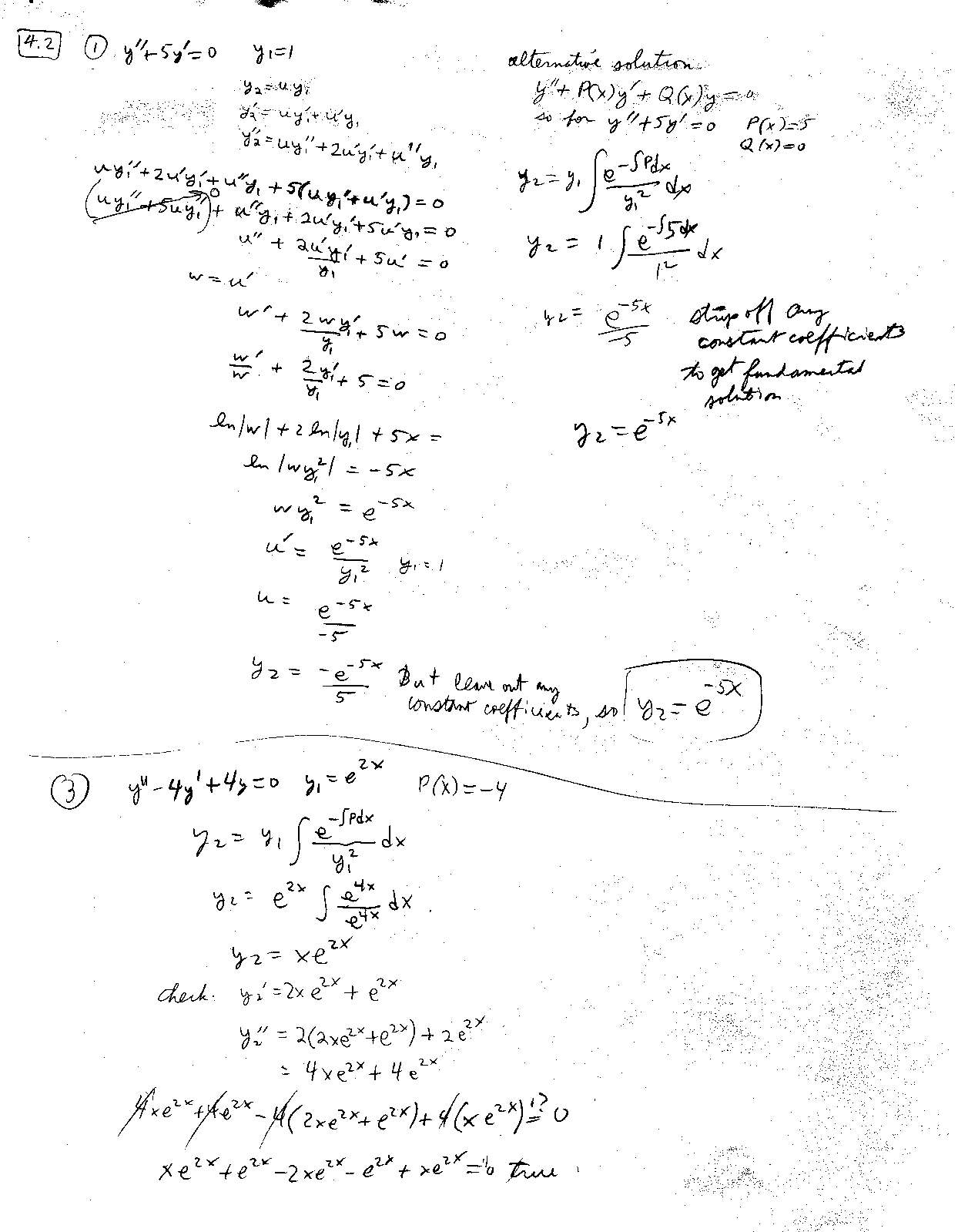 Math Class Blog: Diff Eq's: Solutions to Problems in Sections 4.1 and 4.2