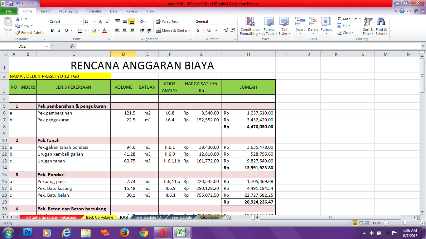TFQ architects: ARTIKEL CARA MUDAH MENGITUNG RAB