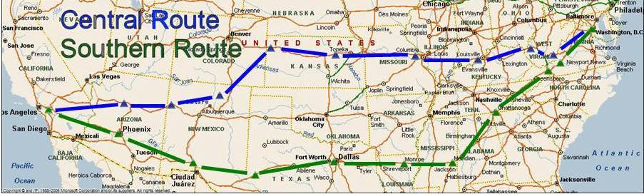 RFTW 2013: RFTW - Routes and Overnight Stops