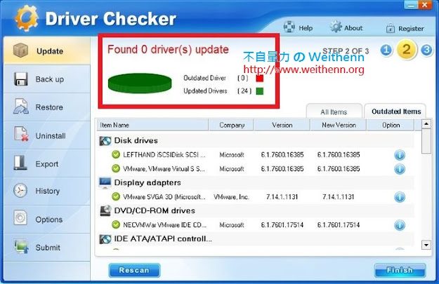 Driver Checker – 驅動程式怎麼備份？ 有它在一鍵搞定!! ~ 不自量力 の Weithenn
