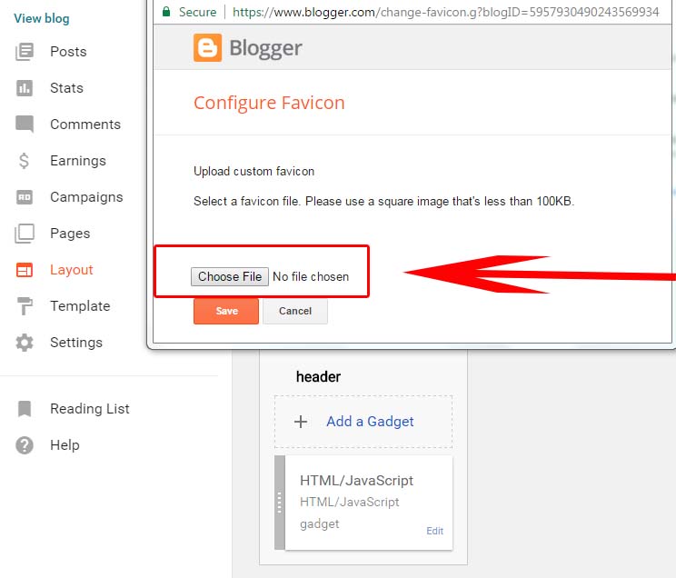 how to change a favicon of blogger blog