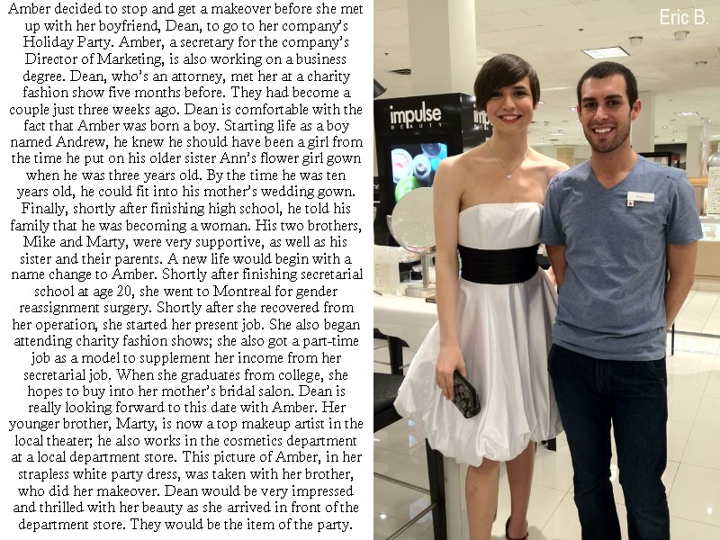 Eric's Transgender Captions: Amber's Holiday Makeover