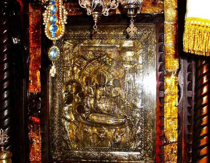 Myrrh Streaming Icon of the Dormition of the Theotokos ("Panagia Malevi ...