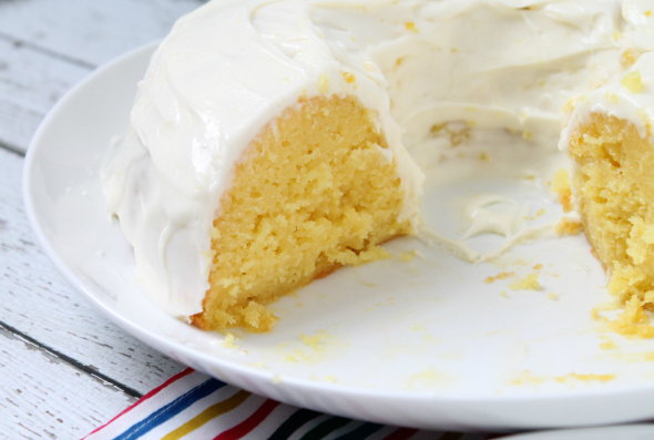 Whatcha Makin' Now?: Lemon Bundt Cake with Cream Cheese Frosting