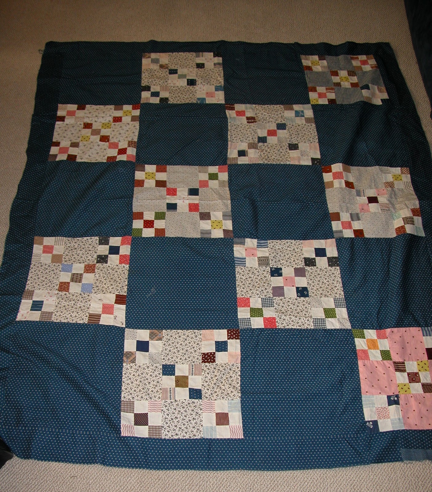 Notes from the Quilt Lab: Double nine-patch quilt top