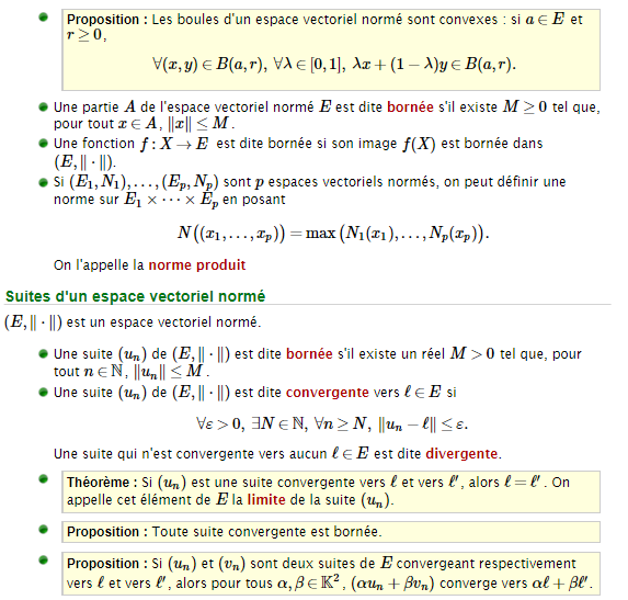 Résumé de cours : espaces vectoriels normés - DZ Etudiant 24