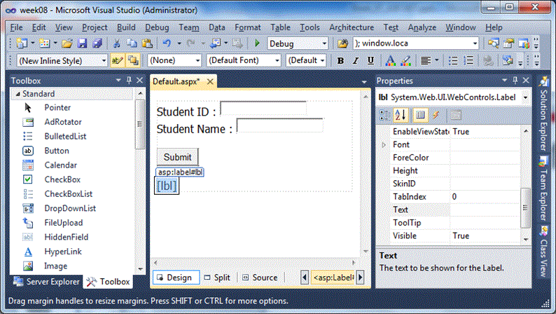 Aspnet Web Server Control Shorty Bluejova Open Learning Html Css Javascript C