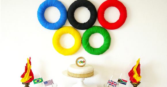DIY Olympic Rings Dessert Table Backdrop - Party Ideas | Party ...