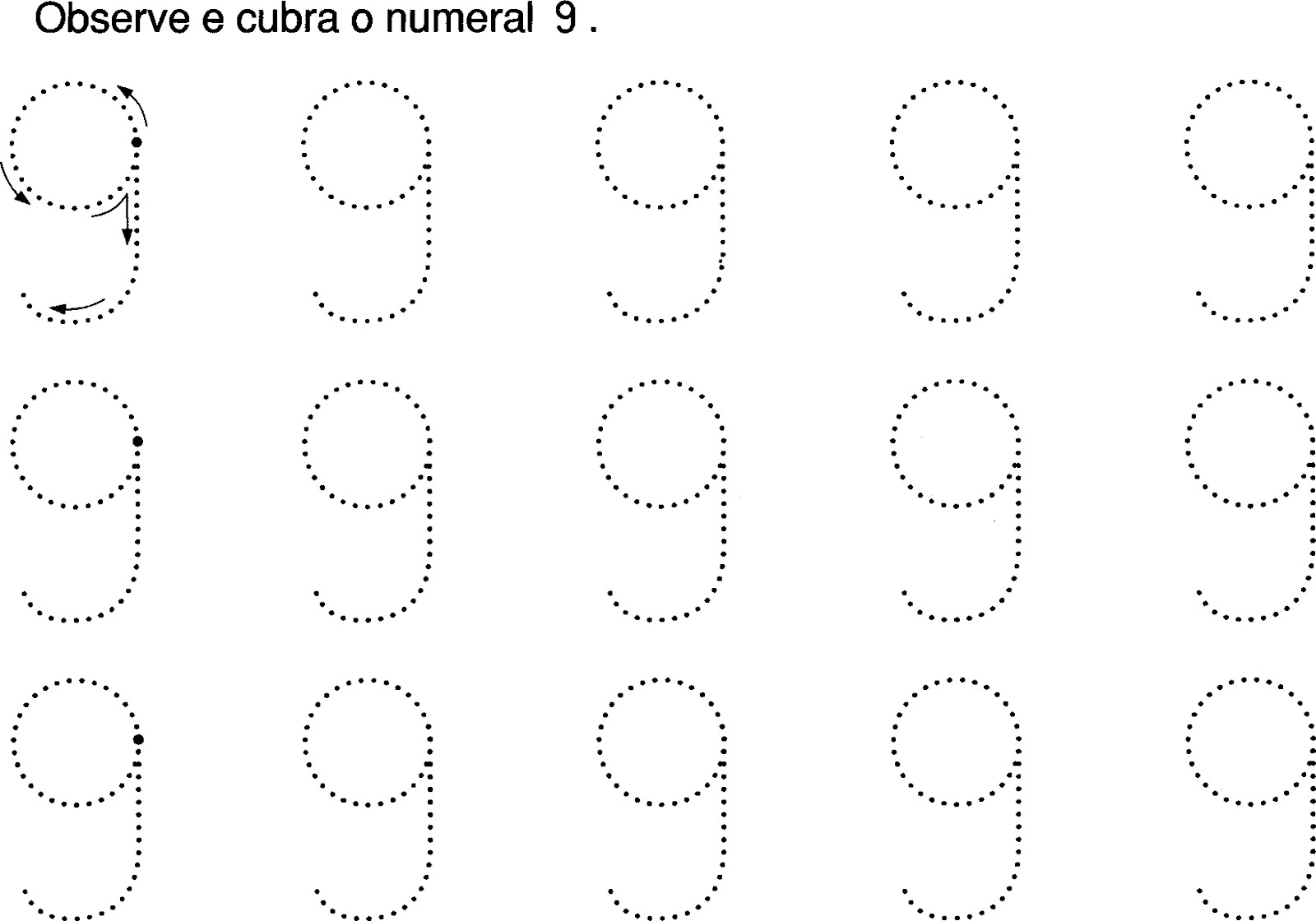 FICHAS DE APRENDIZAJE: numero 9