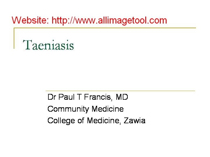 Dr.Moin's Blog: Taeniasis