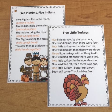 Thanksgiving Songs ~ Preschool Printables