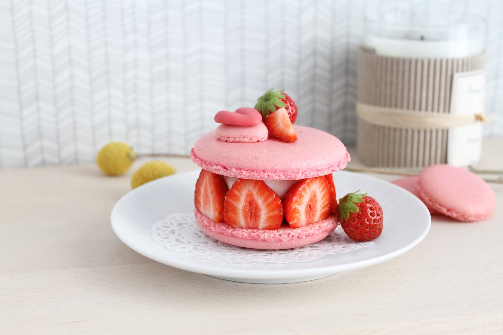 L'allée des desserts: Macarons façon fraisier