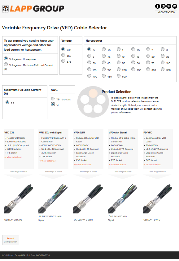 Industrial Cable & Connector Technology News: Online Tool Sizes VFD Cables