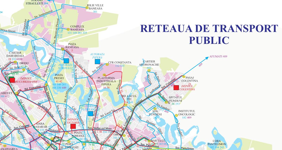 GEOGRAFILIA: Hartă RATB transport în comun, tramvai, troleibuz, autobuz ...