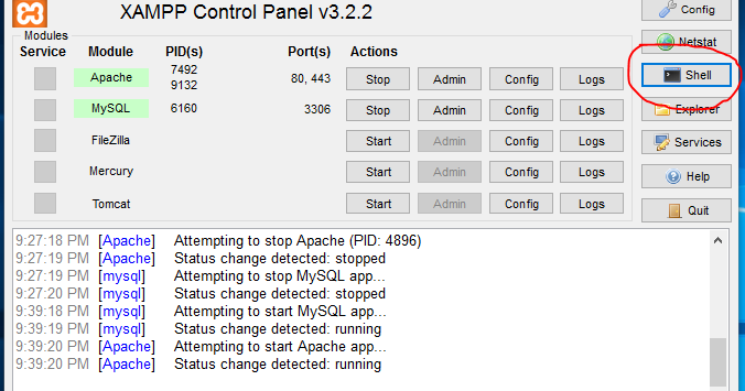 Database Laboratory: Accessing MySQL / MariaDB console through Command Prompt