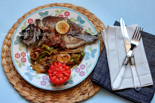 SARGO CON PIMIENTOS AL PIMENTÓN (CHEF 2000TI) ~ LAS RECETAS DE OLGUICHI