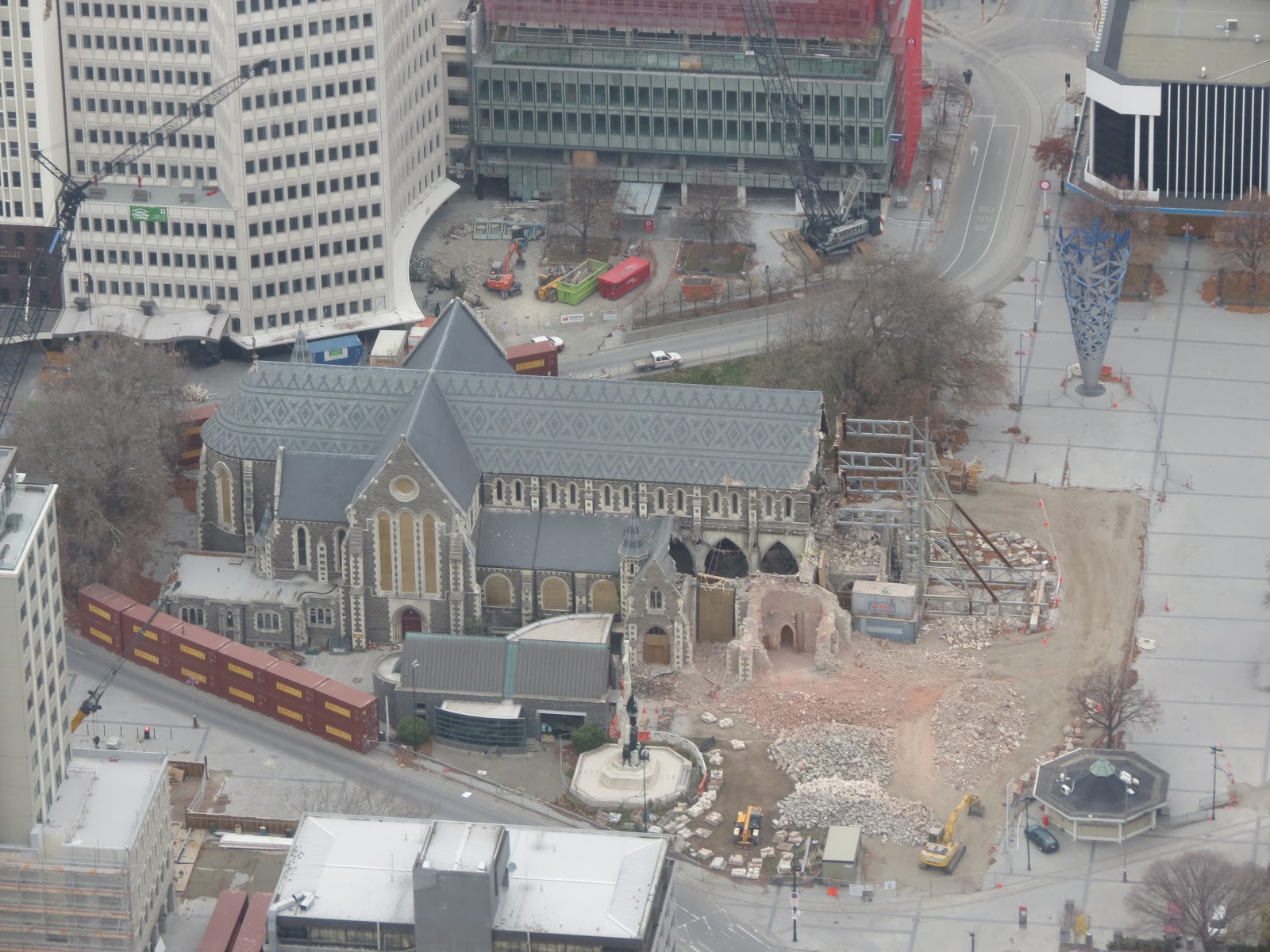 Christchurch Earthquake: Aerial View of Earthquake-Damaged Christchurch CBD