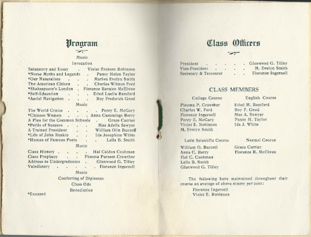Heirlooms Reunited: 1909 Commencement Program for Ricker Classical ...