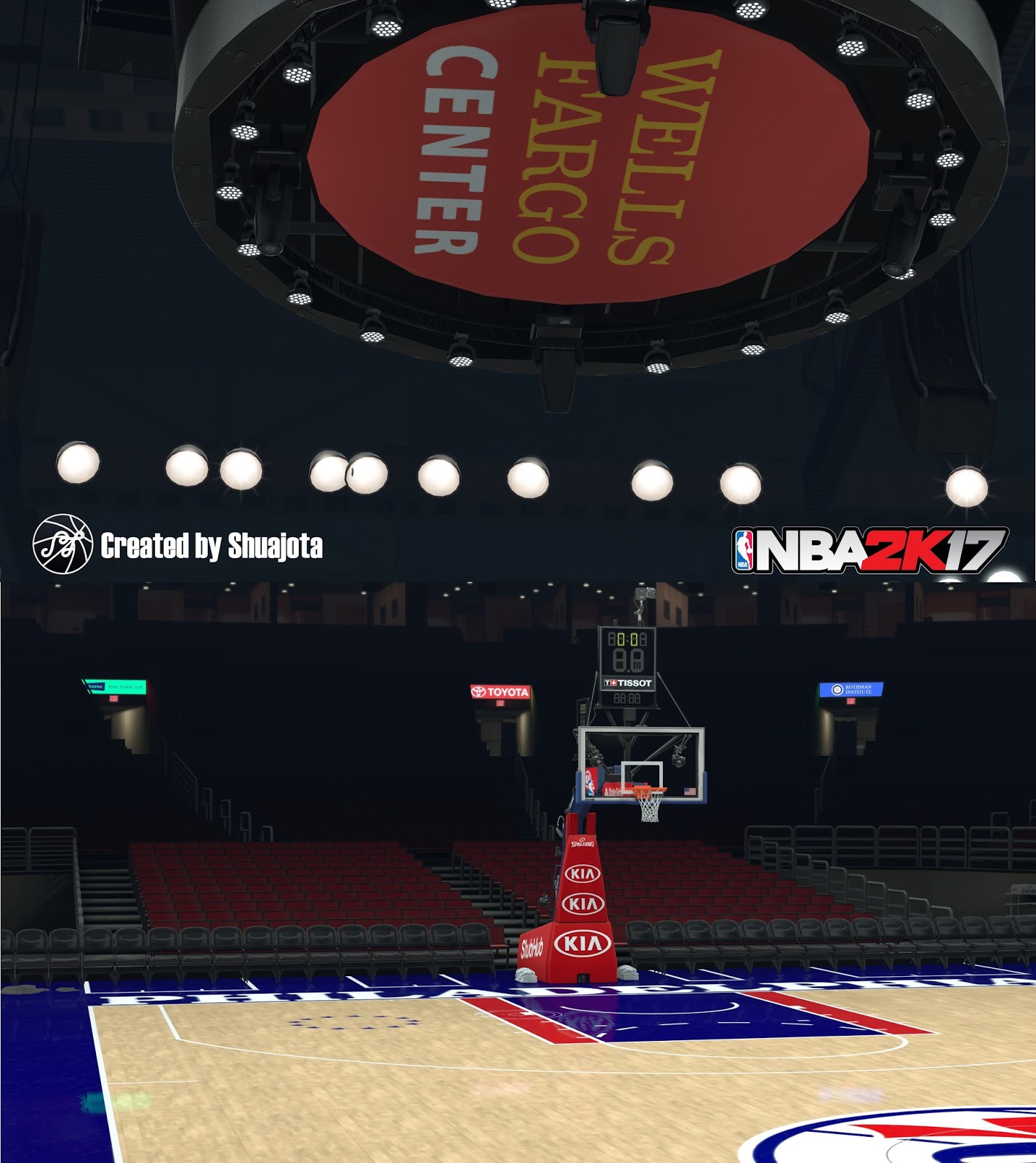 NBA 2K17 76ers Wells Fargo Center Stadium