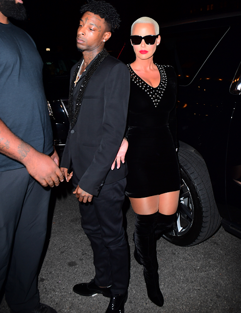 21 Savage looked quite sad while out with girlfriend Amber Rose...what ...