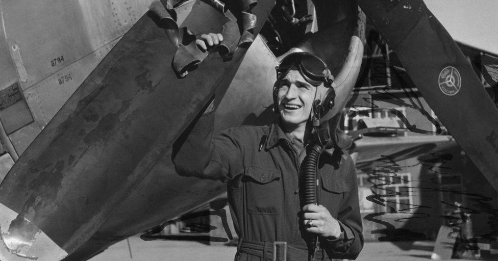 daily timewaster: LT Edwin Wright was a 19 year old P-47 pilot in the USAAF. He is shown here ...