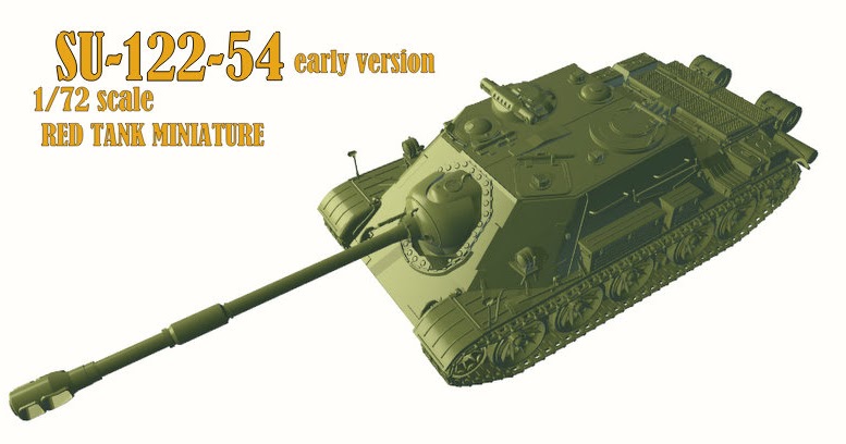 Gulumik Military Models: SU-122-54 1/72 RED TANK MINIATURE - almost ready, only need machine gun :)