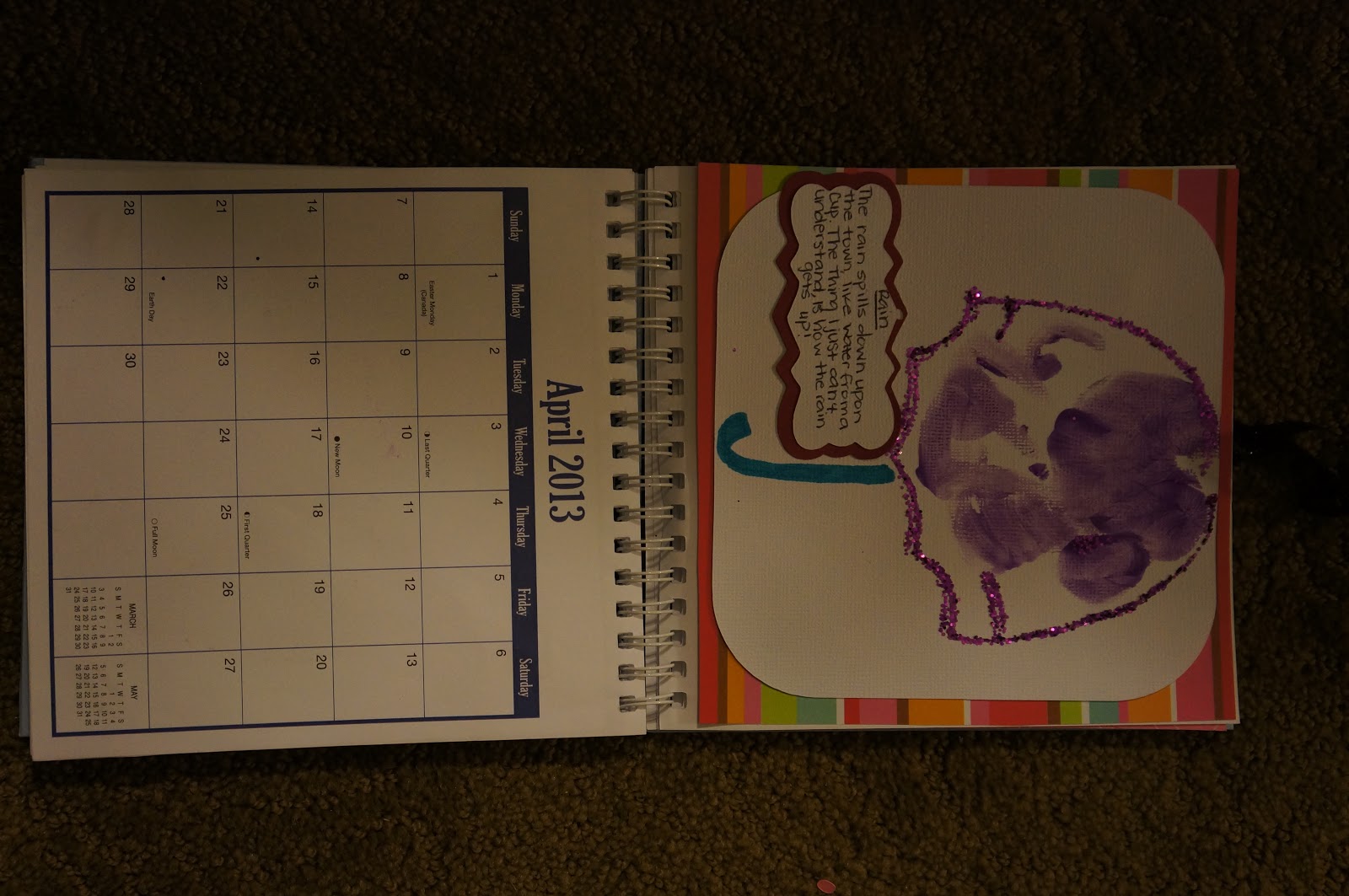 Making my Kids' day special 1 day at a time!: DIY Handprint Calendar