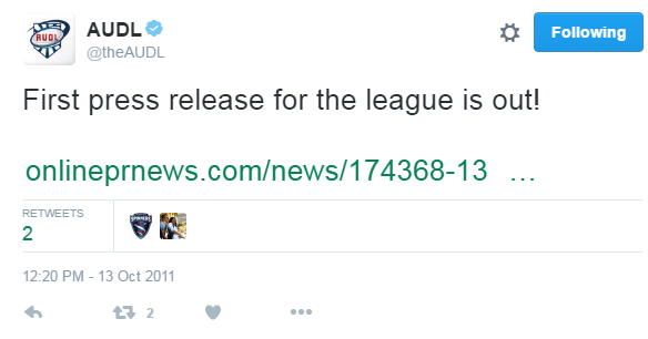 Sludge Output: On This Day: The AUDL Announced Its Inaugural Season