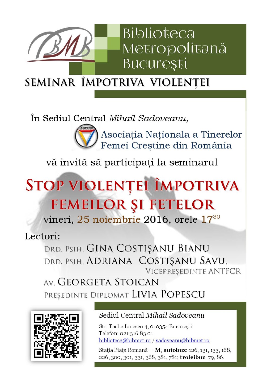 Seminarul „Stop violentei impotriva femeilor si fetelor” - ANTFCR ...
