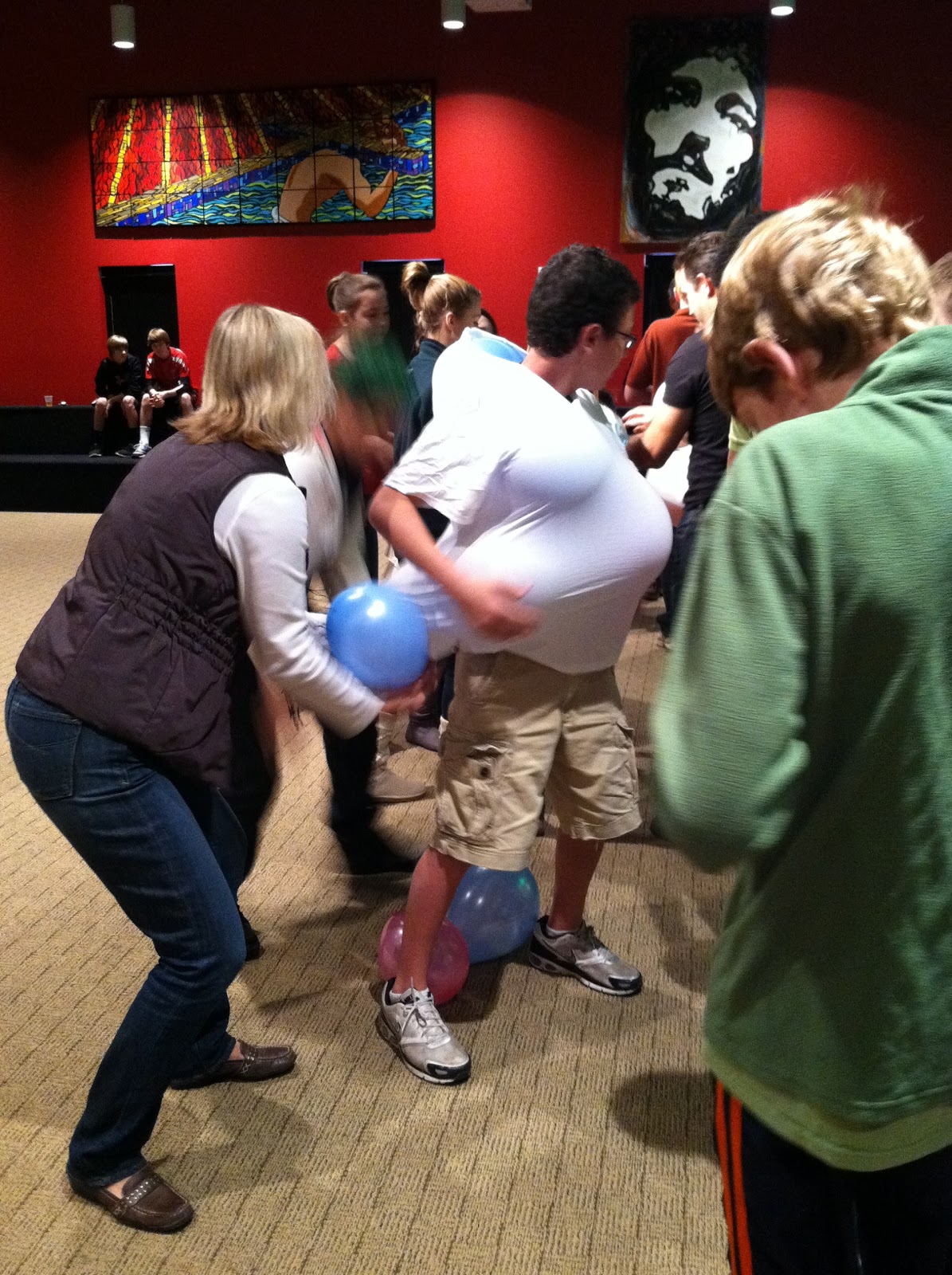RiverStone Youth: Middle school guys with bulging balloon muscles!