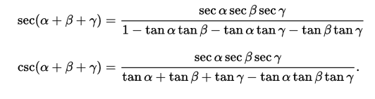Trigonometric formulas: 7. Angle sum and difference identities